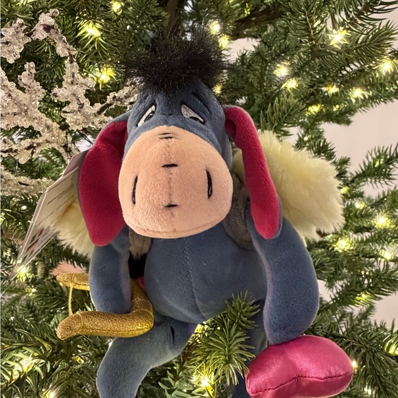 Disney | Holiday | Disney Eeyore Dreams With Wings Holiday Plush With Gold Harp Pink Heart ...